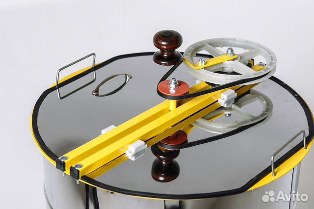 Медогонка 4 рамочная шкивная нержавеющая