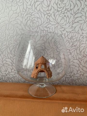 Аквариум бокал с декором