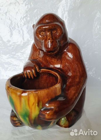 Карандашница Обезьяна Старая Гжель